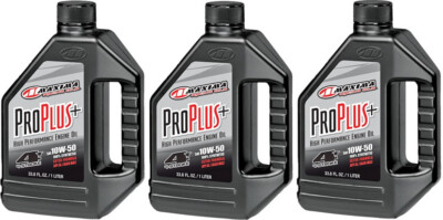 3 1L Bottles Maxima Pro Plus 10W-50 Full Synthetic Motorcycle ATV ...