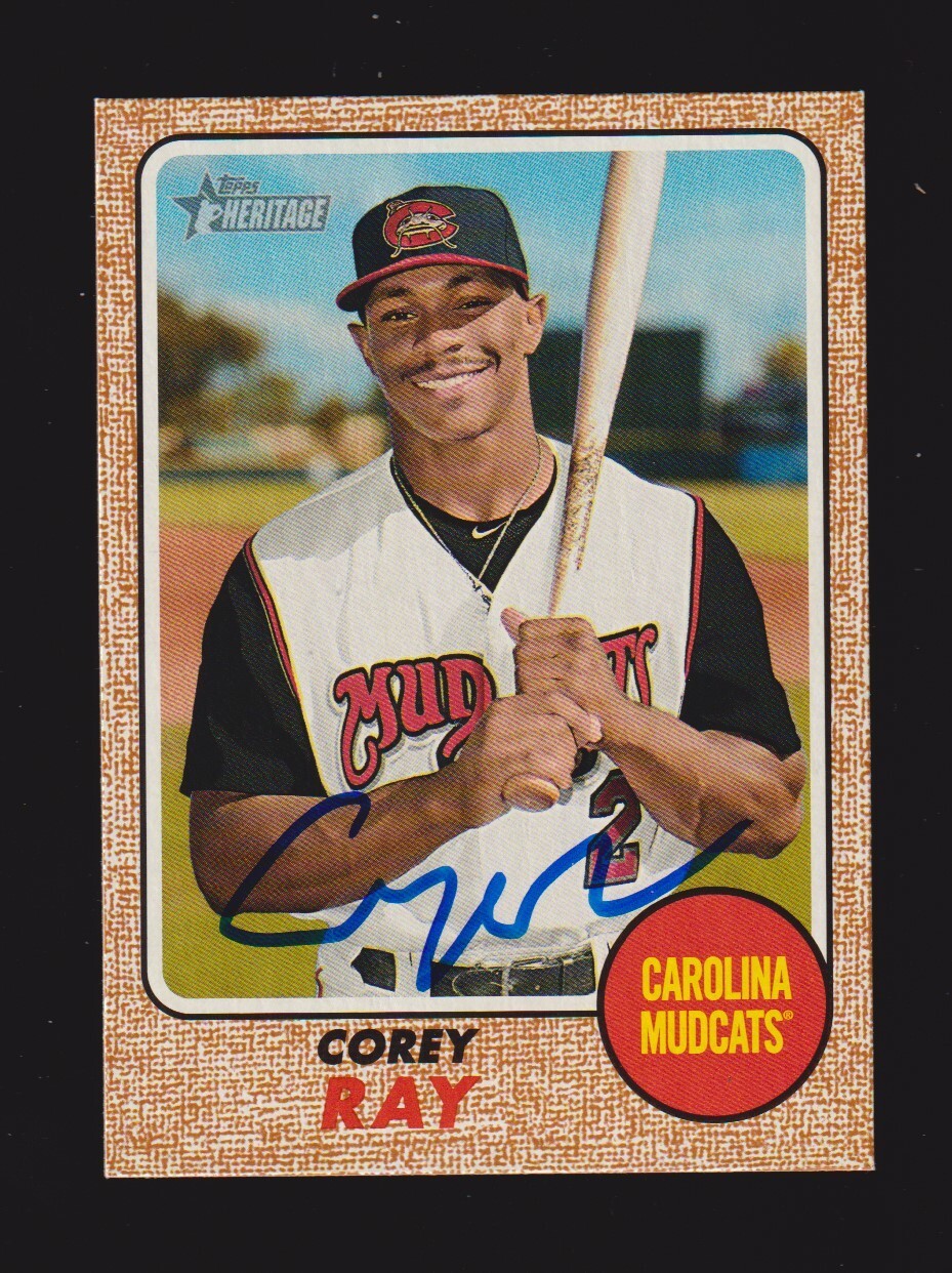 2017 HERITAGE #150 Corey Ray MILWAUKEE BREWERS SIGNED AUTOGRAPH AUTO ...