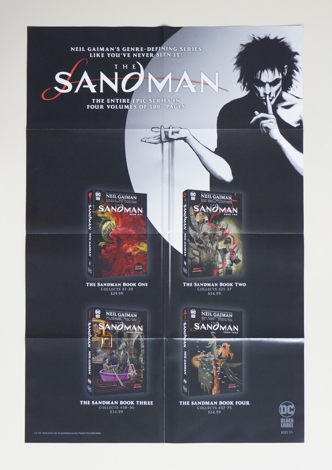 Neil Gaiman's the Sandman poster - 24" x 36" - Netflix Logo Graphic ...