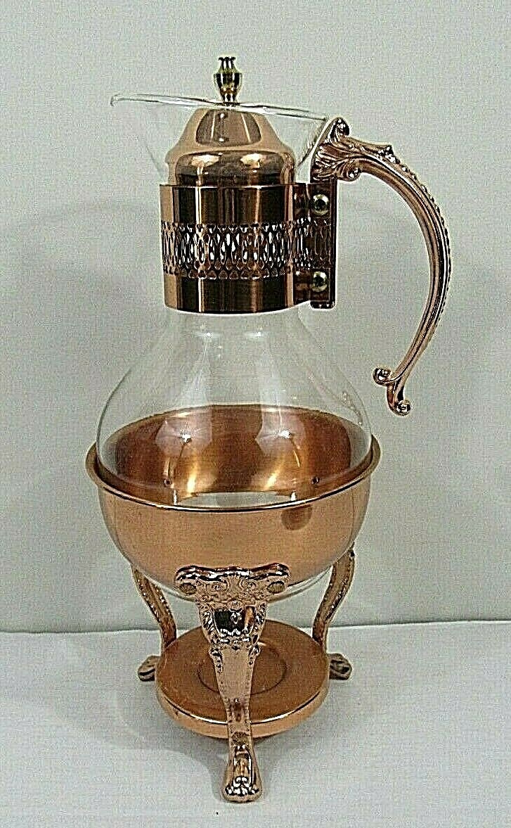 Solid Copper Tea Server with Warmer Base and Serving Tray (Pg12E) | eBay