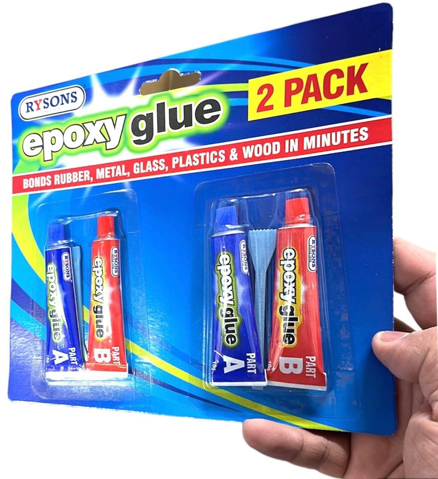 4 Epoxy Glue Resin Strong Adhesive Kit Hardener Bonds Metal Plastic ...