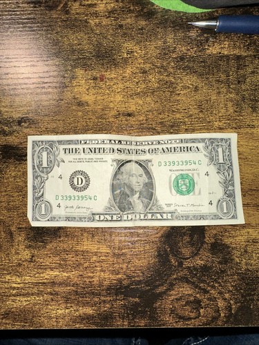 DOUBLE DOUBLE DOUBLE Fancy Serial Number $1 One Dollar Bill Collectable ...