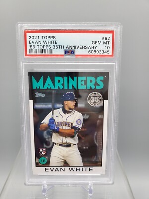 2021 Topps Baseball 86 Topps 35th Anniversary Evan White Rookie PSA 9 ...