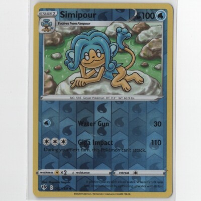 Simipour Reverse Holographic Uncommon 042/189 Pokémon TCG Darkness ...