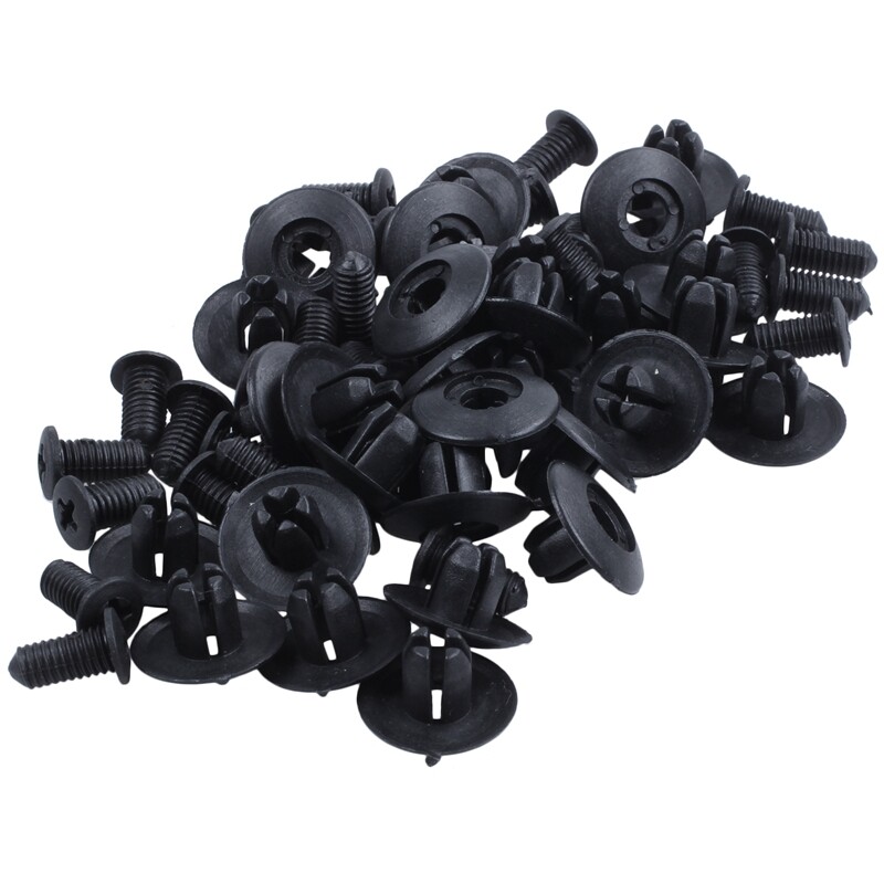 30x 8mm Auto Clips Fit For Front Push-Type Retainer Clips Black ...
