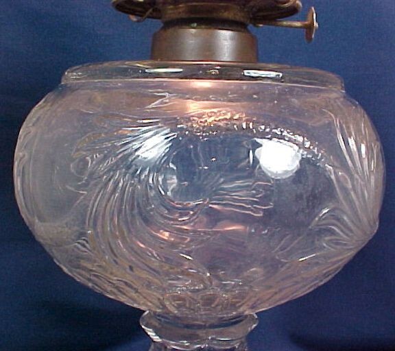 Findlay Glass Kerosene Lamp Plume Font Teardrop Eyewinker Large Squatty ...