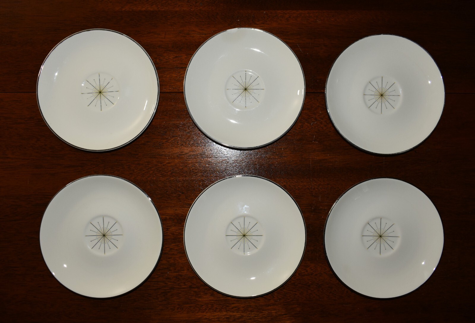 Vintage Antique Homer Laughlin Atomic Burst 6-3/8" Plate Set of 6 Rare ...