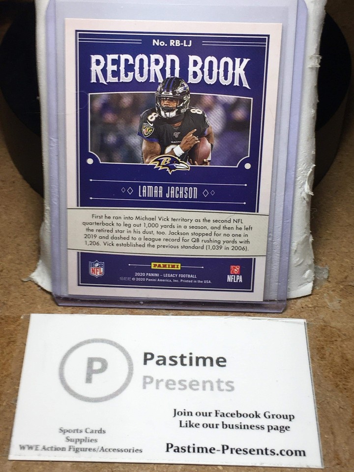 2020 Legacy #RB-LJ Lamar Jackson Record Book Baltimore Ravens | eBay