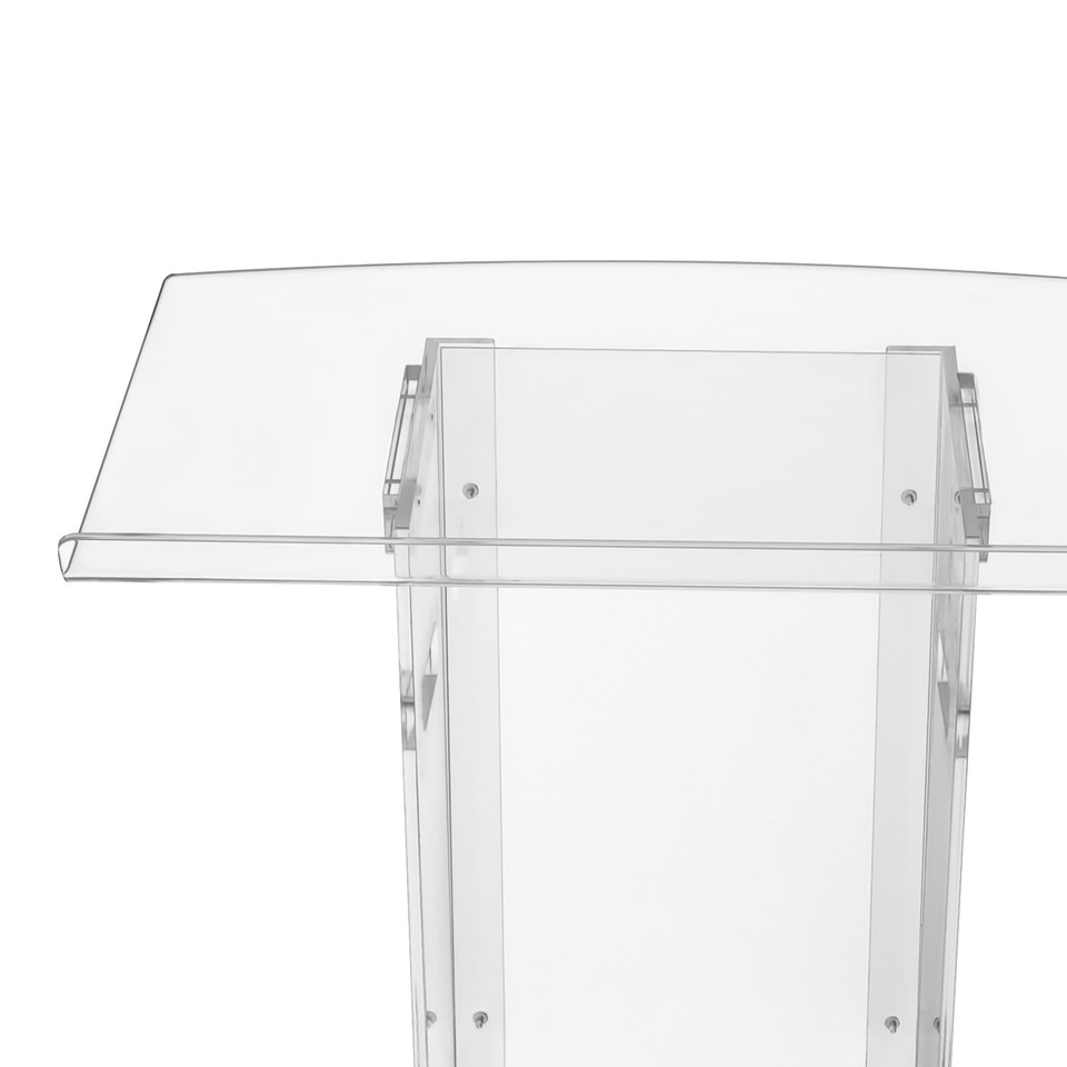 123cm Acrylic Podium Stand Portable Podium Stand Lectern Stand with 4 ...