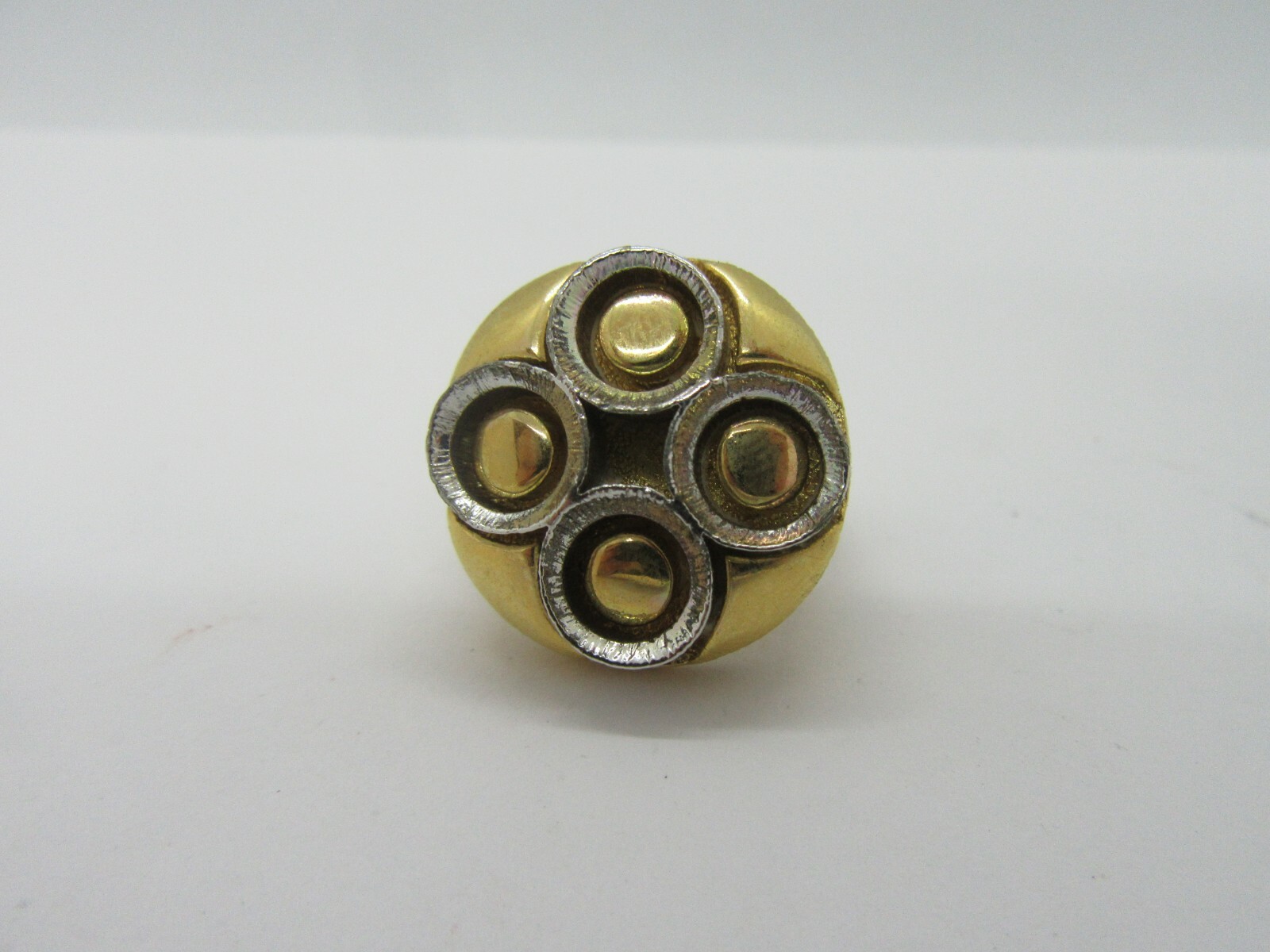 Stainless Steel Gold plated Art Deco Dome Ring Size 6… - Gem