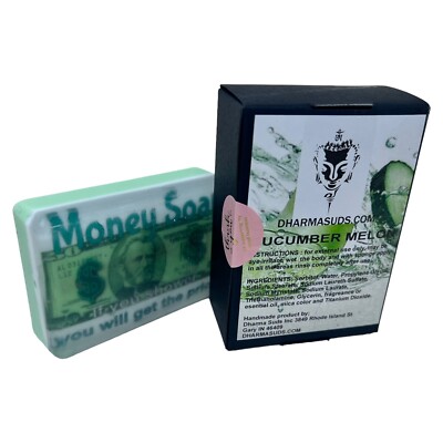 Money Soap Cucumber melon scented, square soap 4 oz with Real Cash ...