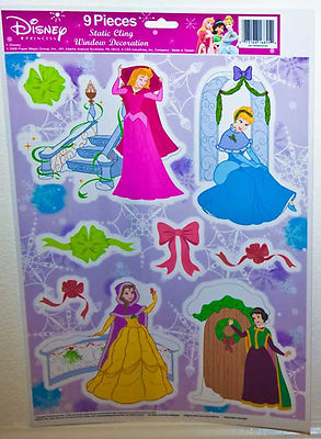 Disney Princess Belle Cinderella Snow White Aurora Christmas Window ...