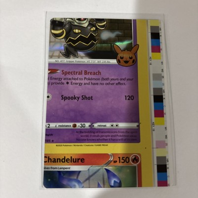 Pokemon Card - Chandelure Error Miscut NFC Trick or Trade 062/193 Holo ...