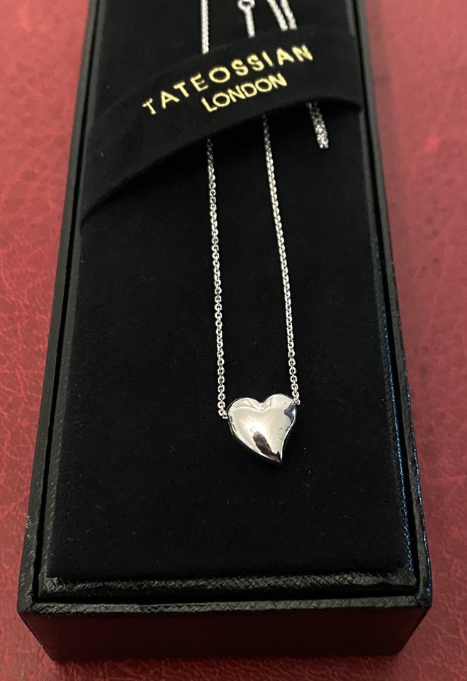 TATEOSSIAN LONDON STERLING SILVER NECKLACE - SILVER HEART - NEW IN BOX ...
