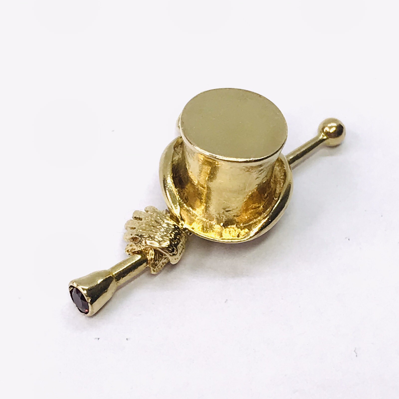 9ct Gold Baton Twirling Charm - Full British Hallmark - Gem