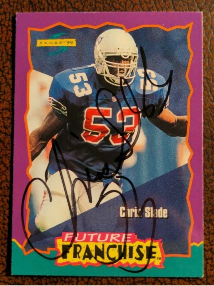Chris Slade Signed Autographed 1994 Score NFL Card Authentic Patriots ...