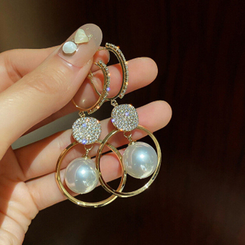 New Fashion Korean Imitation Pearl Drop Earrings for Women Oversized ...