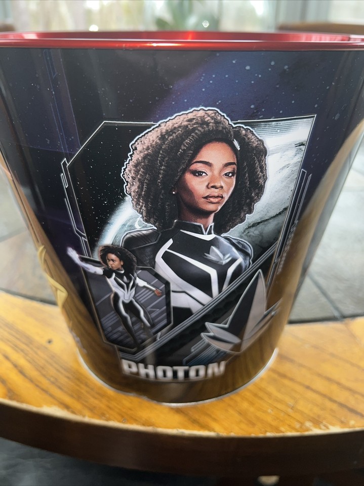 The Marvels Movie Popcorn Metal Bucket Tin + Cup- Regal Cinema | eBay