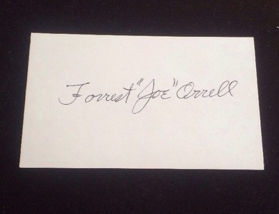 FORREST JOE ORRELL Autographed Signed AUTO INDEX CARD 3X5 DEBUT 1943 | eBay