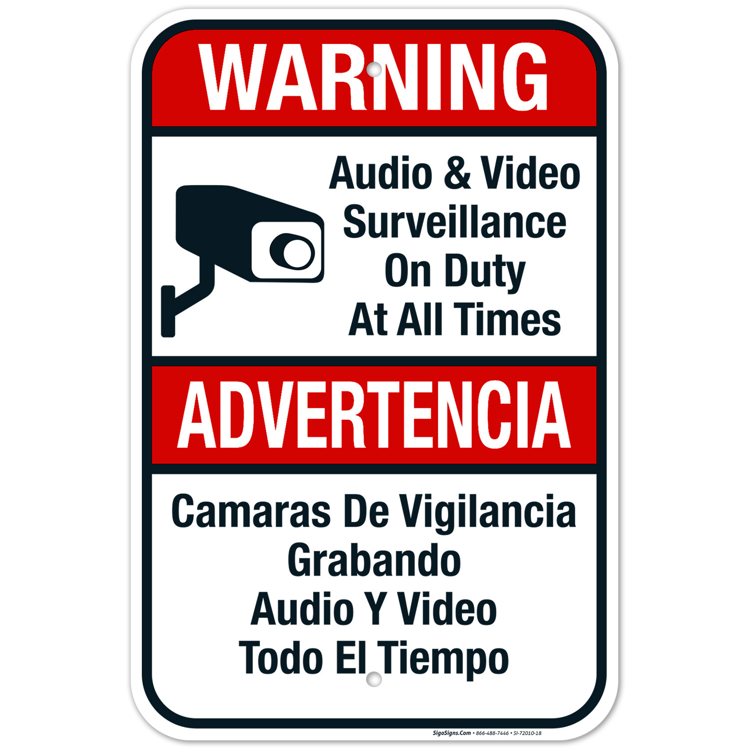Video Surveillance Signs English And Spanish