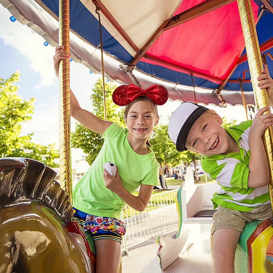 Red Sequin Bow Redd Pirate Disney`Parks Mickey Mouse Minnie Ears ...