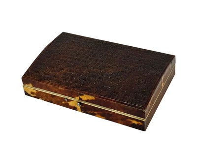 Antique English Faux Tortoise Shell Box With Woven Top | eBay