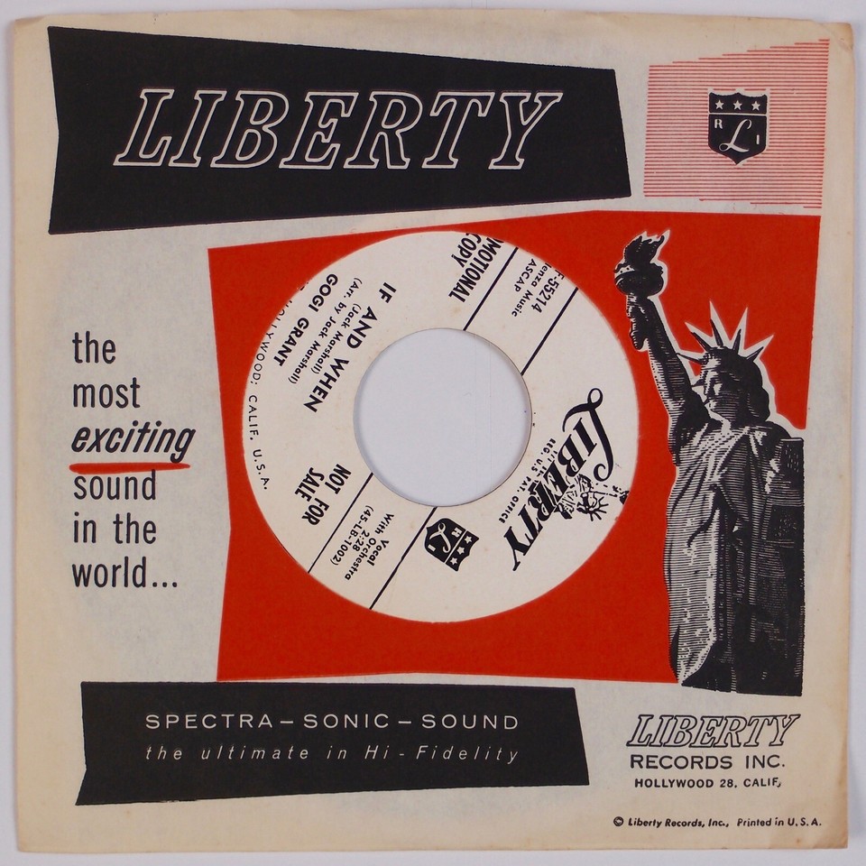 GOGI GRANT: If And When / I'll Never Smile Again ’59 Liberty Pop Promo ...