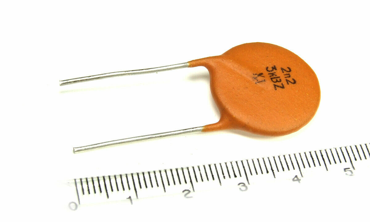 2.2nF 2200pF 3000V (3kV) ±20 % Ceramic Disc Capacitor K15-5-N20 (10 ...