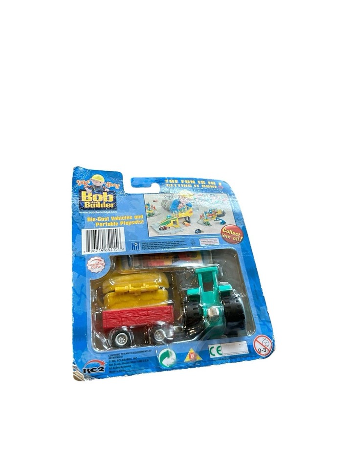 Bob The Builder Travis The Tractor Toy Diecast Plus Wagon 2007 Take ...