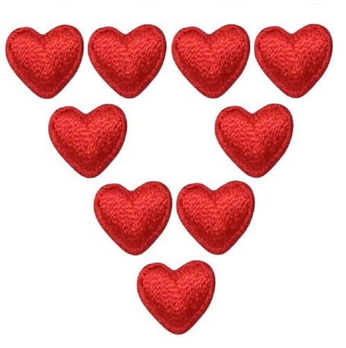Mini Red Heart Applique Patch - Small Love Badge .5" (9-Pack, Iron on ...