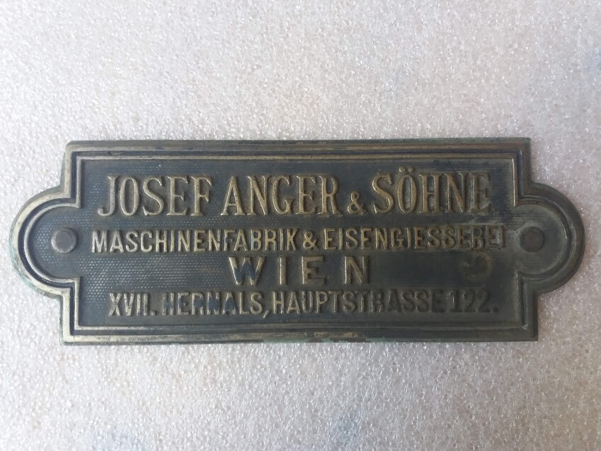ANTIQUE JOSEF ANGER & SÖHNE BRASS/BRONZE PLATE SIGN | eBay