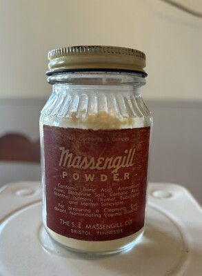 S.E. MASSENGILL CO. Douche Powder Glass Bottle Vintage | eBay