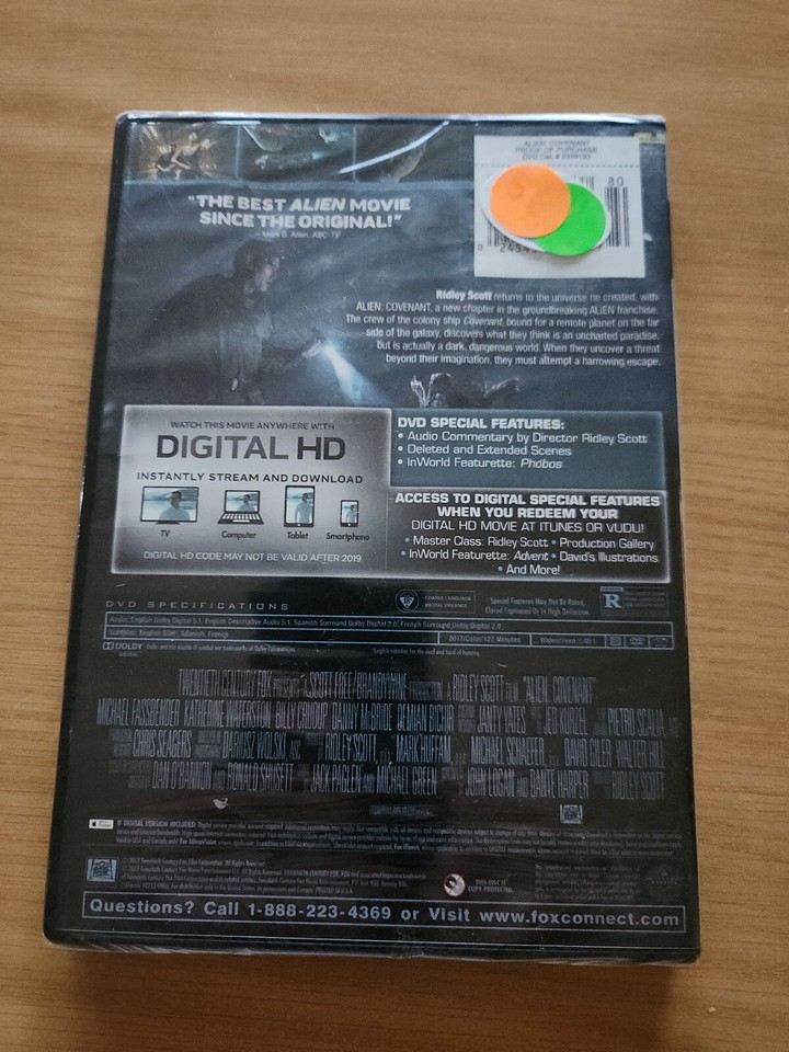 Alien: Covenant (DVD, 2017) NEW- V8 24543391937 | eBay