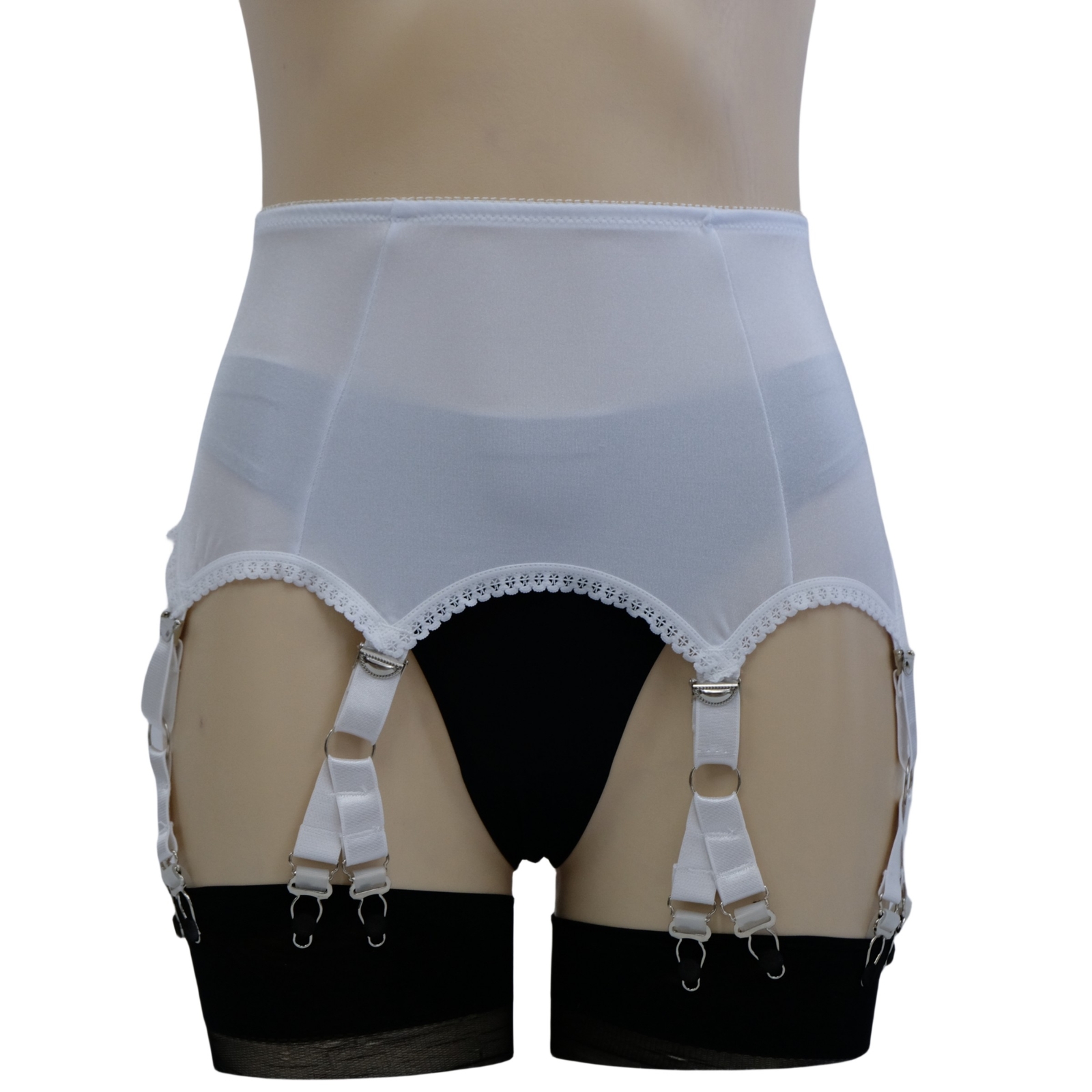 Allacki Classic Suspender Garter Belt 6 Y Straps With 12 Metal Claws