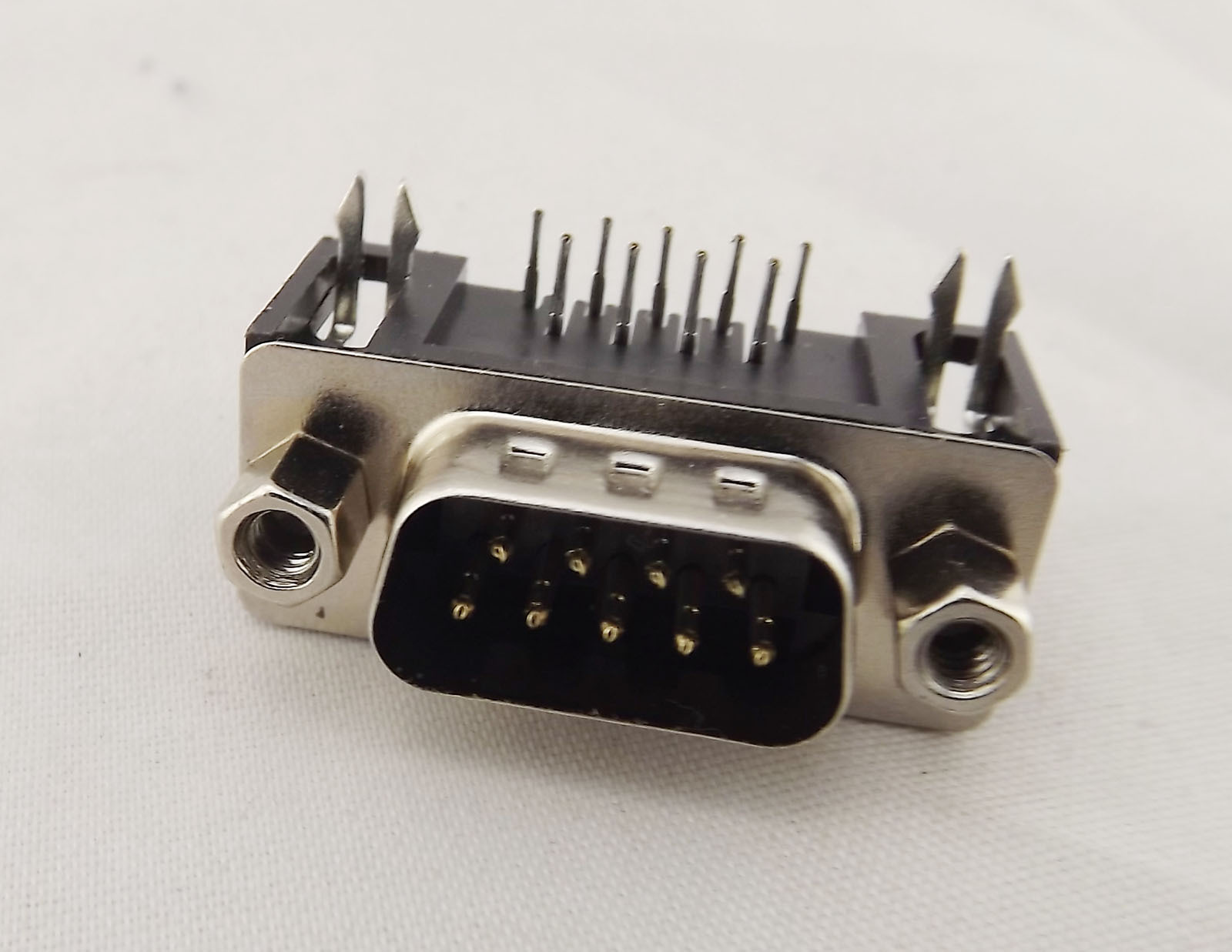 1x D-Sub DB9 9 Pin Male Right Angle RS232 Serial PCB Connector Solder ...