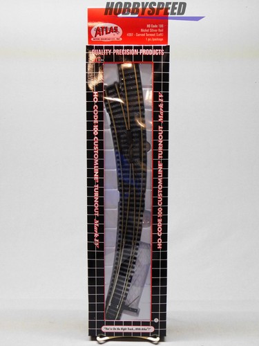 ATLAS HO SCALE CODE 100 CUSTOMLINE CURVED LEFT HAND TURNOUT track ...