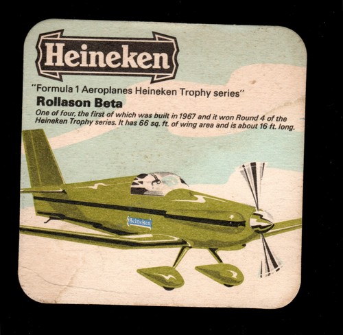 Heineken Formula 1 Aeroplanes Trophy Sertes Rollason Beta vintage beer ...