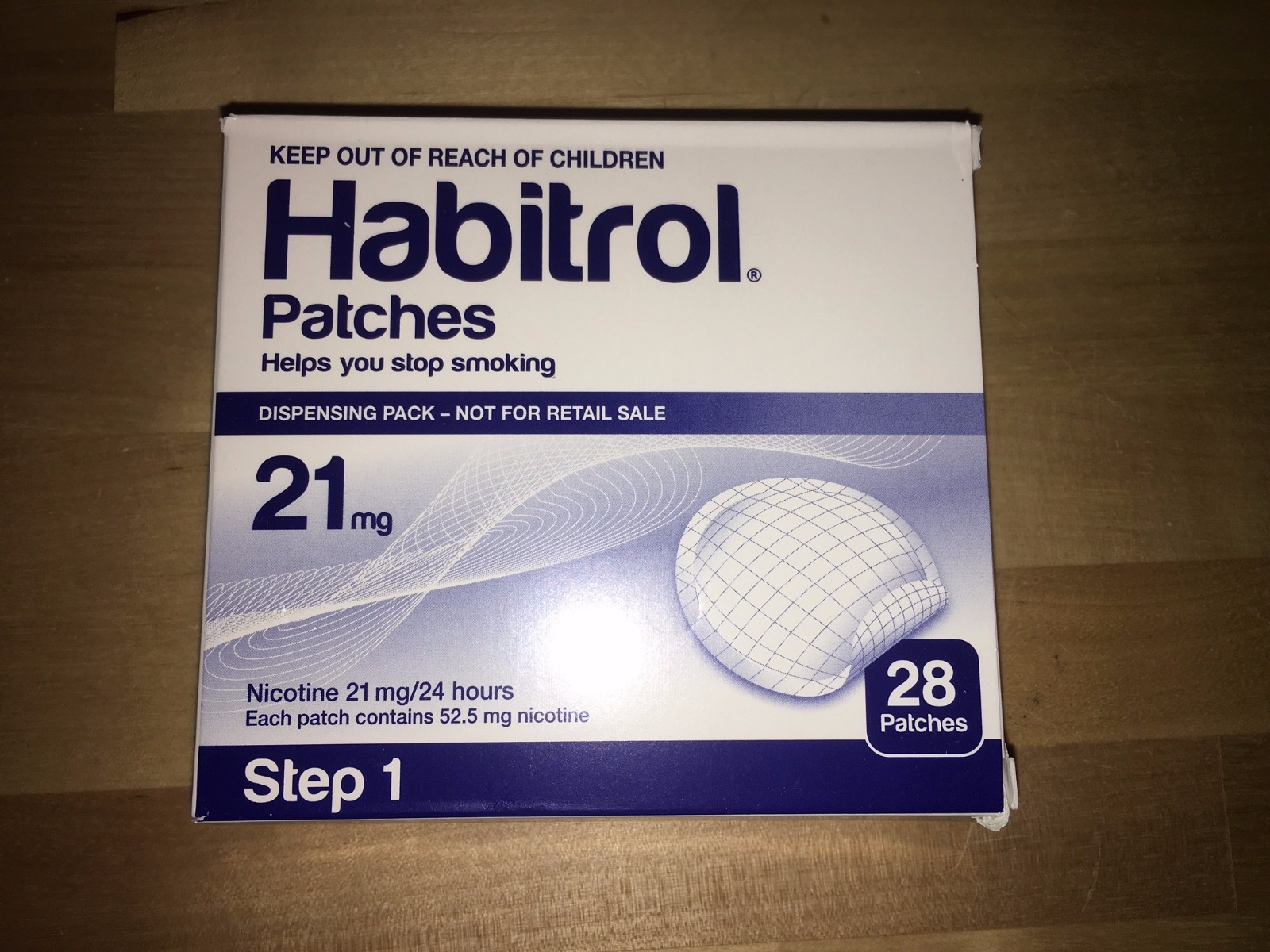 Step 1 21mg Habitrol Nicotine Patch Patches 1 Box of 28 patches FRESH ...