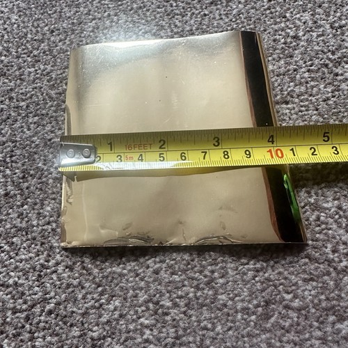 Sample piece Gold metallic shiny sheen plastic fabric upholstery 10cm ...