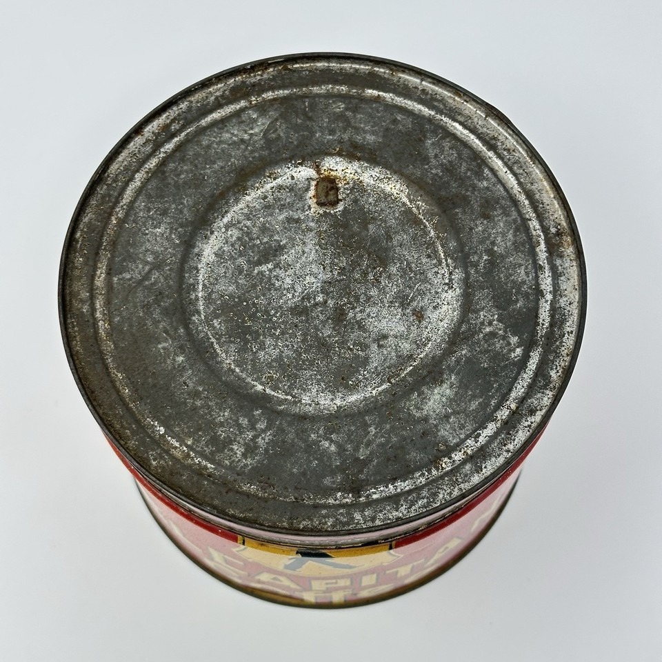 Vintage El Capitan Coffee Tin Red Lithograph Lancaster & Johnstown Pa ...