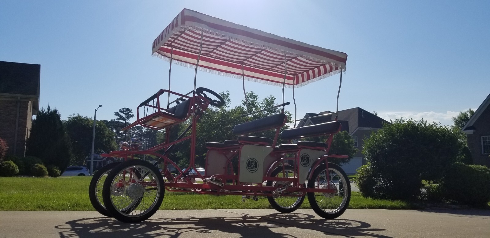 Surrey bike double bench, Red, Beach Surrey Bikes, quadracycle | eBay