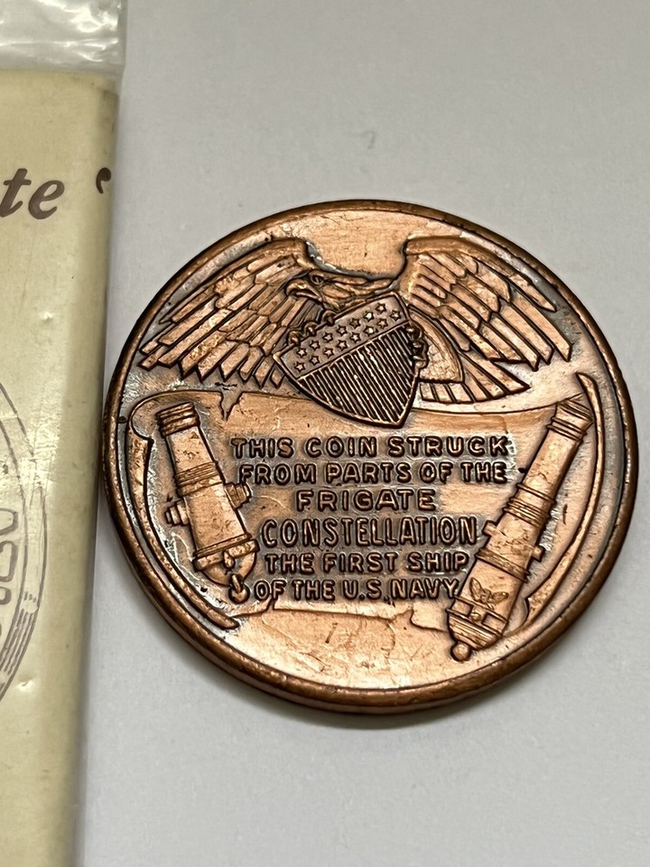 US Frigate Constellation Navy 1797 Coin Medal Made from Ship Parts ...