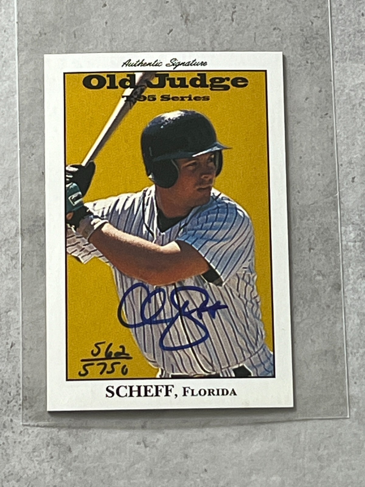 1995 Old Judge T-95 Series Retro Chris Scheff On card Auto /5750 #28 ...