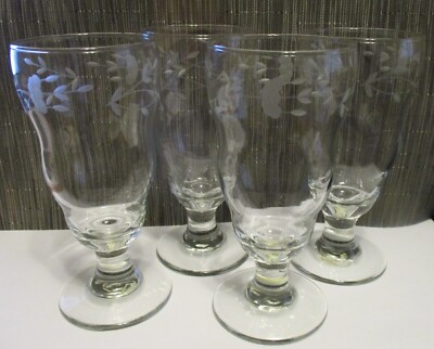 Princess House Parfait Milkshake Heritage Etched Glasses Set of 4 | eBay