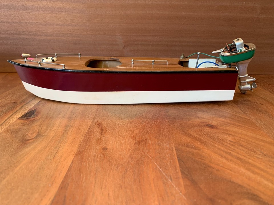 1950´s WOOD HI-POWER SPEED BOAT, GW - N.B.K., JAPAN, BATTERY OPERATED ...