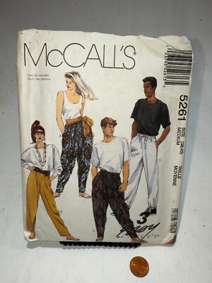 5261 VTG McCall's SEWING Pattern 1990s Miss/Men's/Teen Boys Pants Med ...