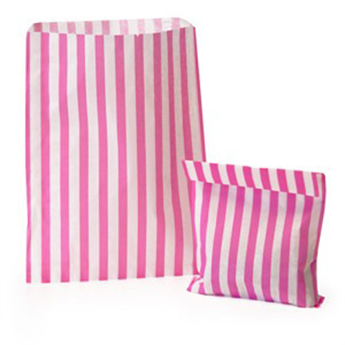 100 - STRIPED CANDY PAPER BAGS FOR SWEET FAVOUR BUFFET WEDDING CAKE ...