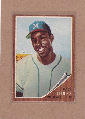 1962 TOPPS BASEBALL MACK JONES ROOKIE #186 BRAVES EX+ *A18114 | eBay
