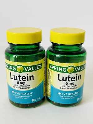 (2) New Bottles Spring Valley Lutein With Zeaxanthin Softgels/Eye ...