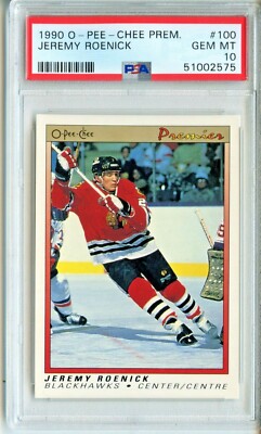 1990 O-Pee-Chee Premier #100 Jeremy Roenick Rookie PSA 10 Gem Mint ...